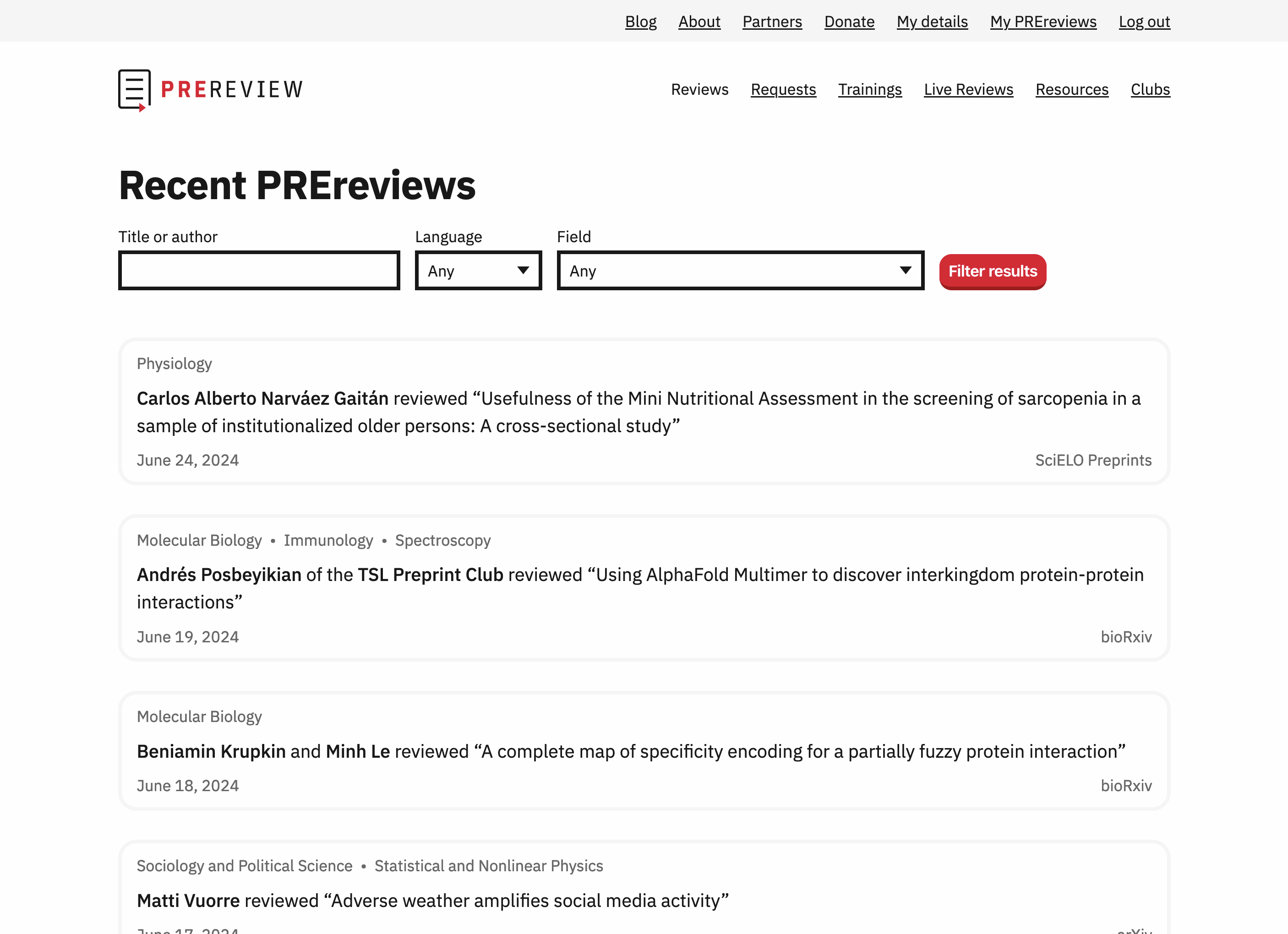 PREreview – ReimagineReview