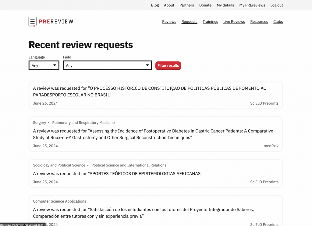 PREreview – ReimagineReview